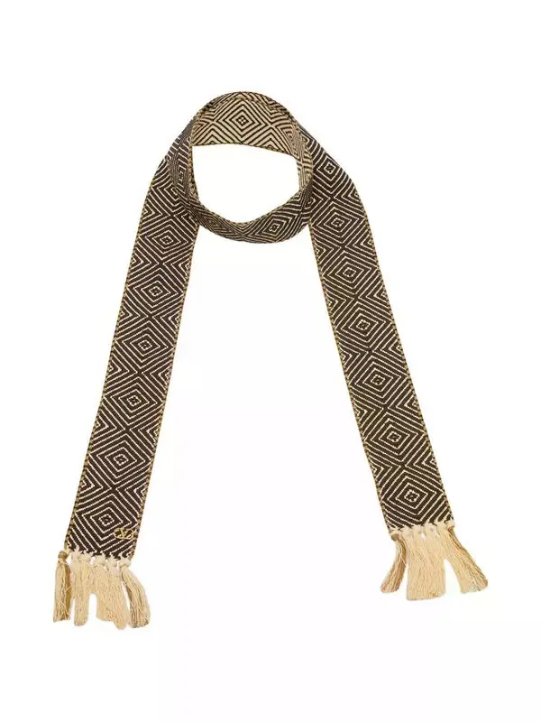 Valentino Garavani Antibes Fringe Scarf - Brown