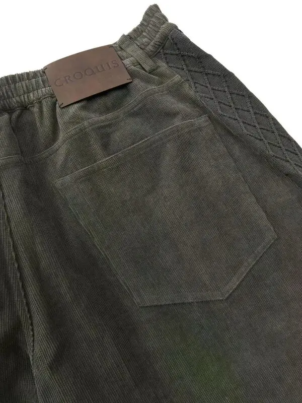 CROQUIS Paneled Corduroy Wide-leg Trousers