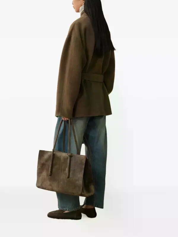 LESS Asymmetric-collar Belted Coat