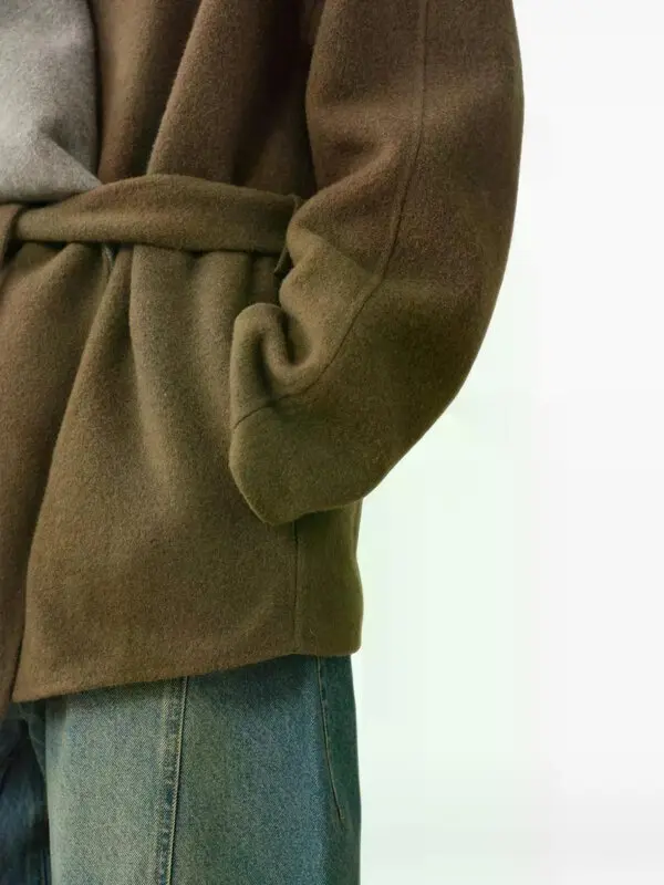 LESS Asymmetric-collar Belted Coat