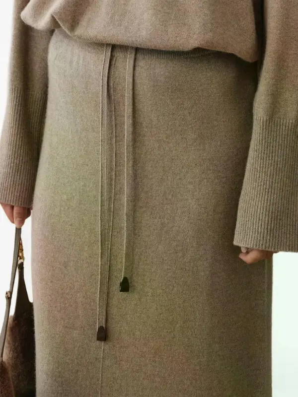 LESS Cashmere Drawstring Midi Skirt