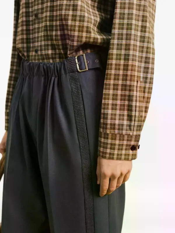 CROQUIS Buckled Side-stripe Straight-leg Trousers