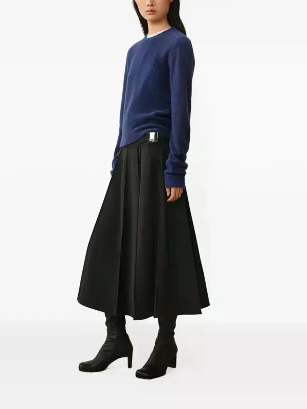 LESS A-line Pleated Midi Skirt