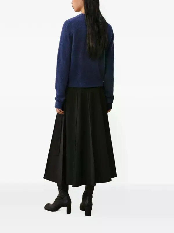LESS A-line Pleated Midi Skirt