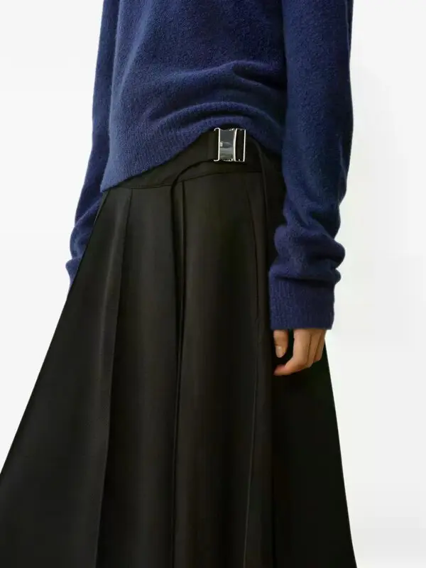 LESS A-line Pleated Midi Skirt