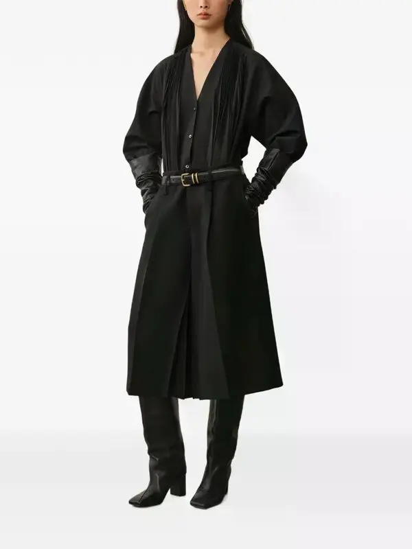 LESS Pleated Dolman-sleeve Shirt