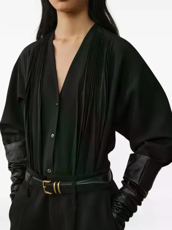 LESS Pleated Dolman-sleeve Shirt