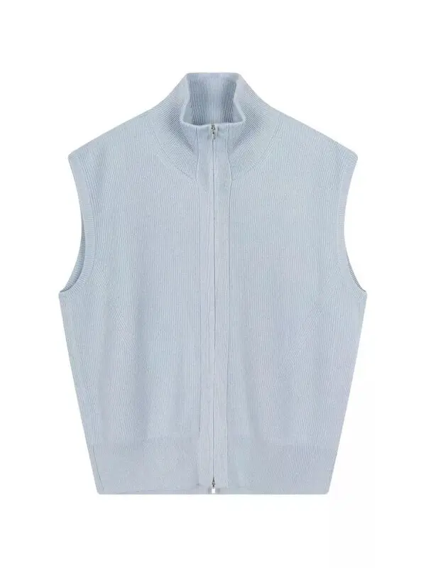 CROQUIS Zip-up Ribbed-knit Vest