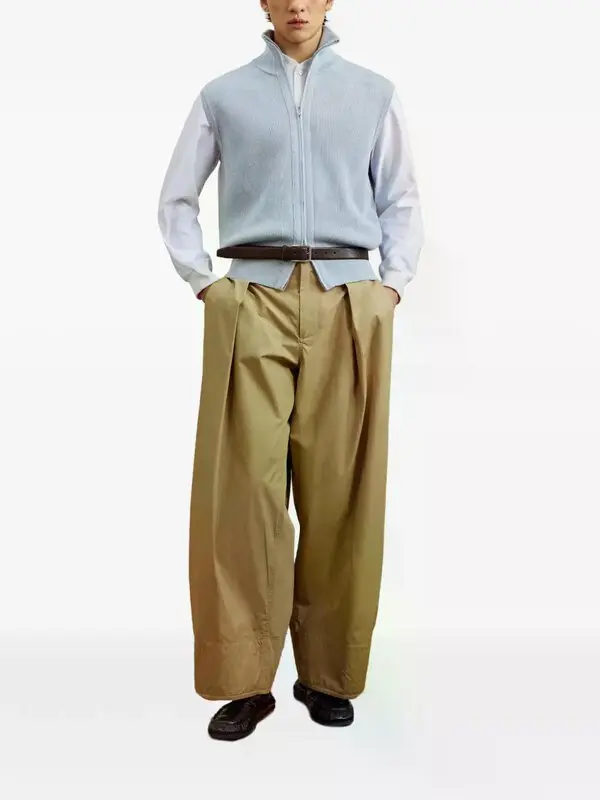 CROQUIS Zip-up Ribbed-knit Vest