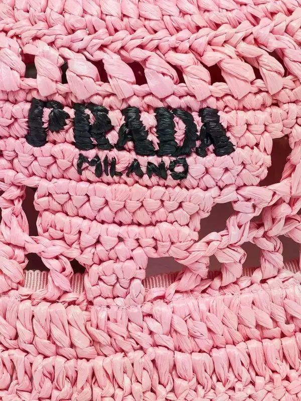 Prada Crochet Logo-embroidered Bucket Hat - Pink