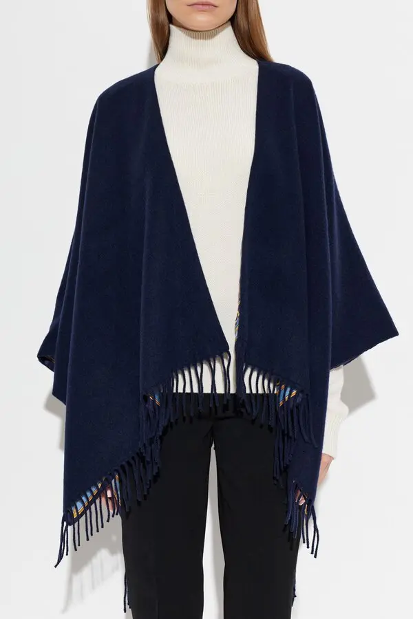 FERRAGAMO Cashmere Poncho With Fringes