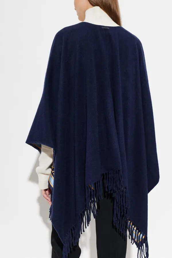 FERRAGAMO Cashmere Poncho With Fringes