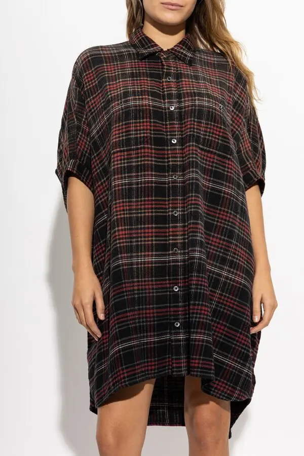 R13 Plaid Pattern Shirt Dress