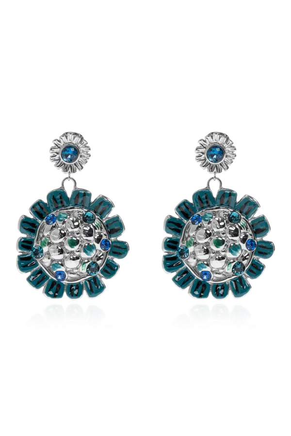 Marni Brass Floral Motif Earrings