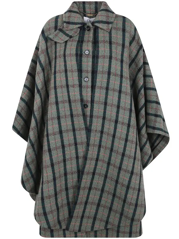 Chloé Check Cape - Multi