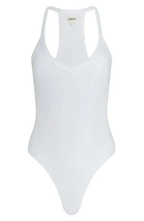L'Agence Wrenna Racerback Bodysuit - White