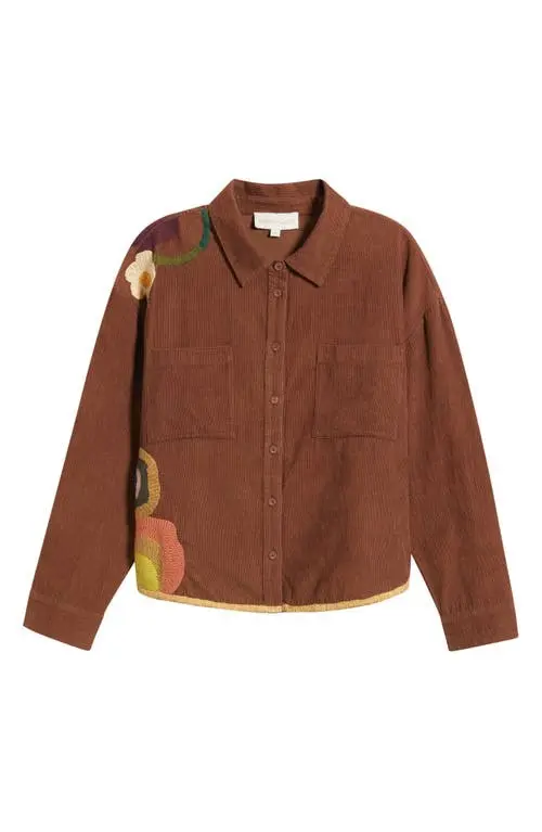 Love The Label Miracle Garden Embroidered Corduroy Shirt