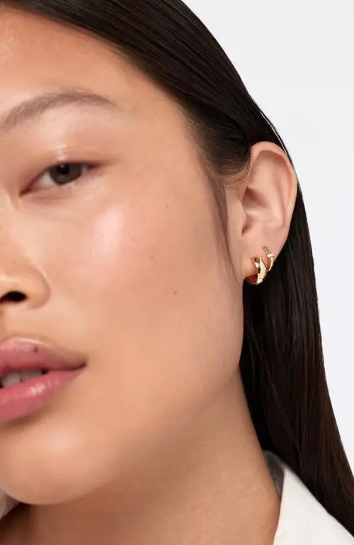 ANA LUISA Solid Yellow Diamond Link Huggie Hoops