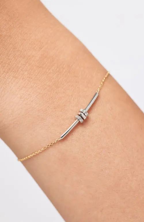 ANA LUISA Solid Yellow Golddiamond Links Bar Bracelet