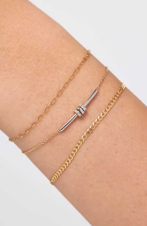 ANA LUISA Solid Yellow Golddiamond Links Bar Bracelet