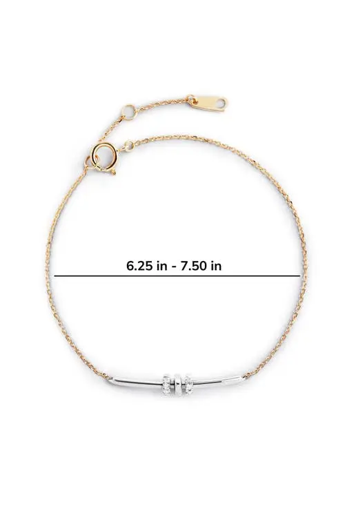 ANA LUISA Solid Yellow Golddiamond Links Bar Bracelet
