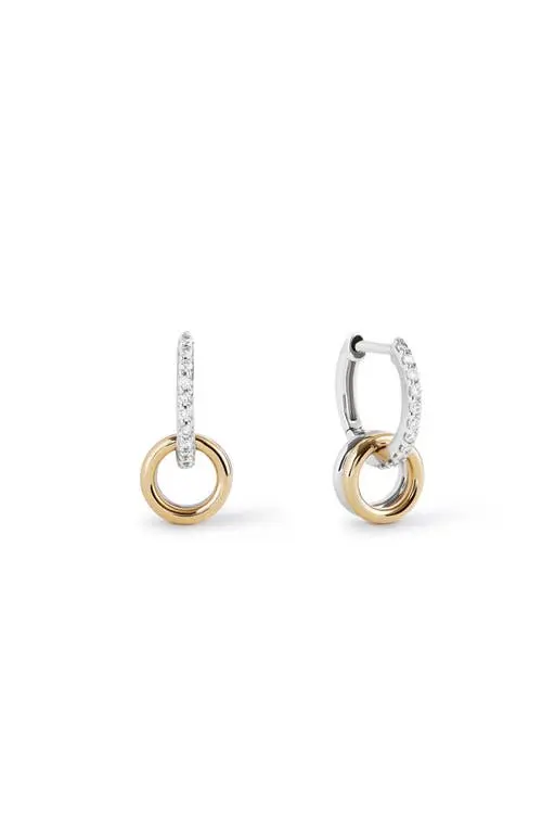 ANA LUISA Solid Yellow Golddiamond Links Hoop Earrings - Two-tone
