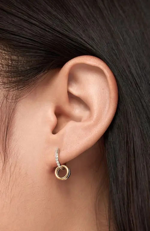 ANA LUISA Solid Yellow Golddiamond Links Hoop Earrings