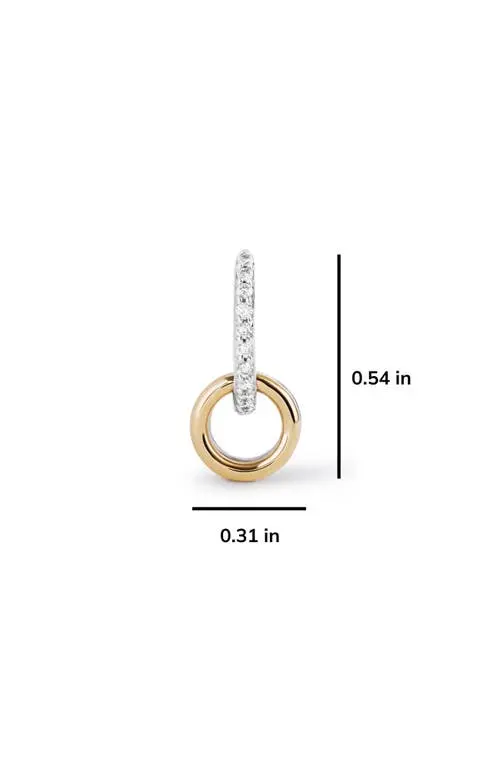 ANA LUISA Solid Yellow Golddiamond Links Hoop Earrings