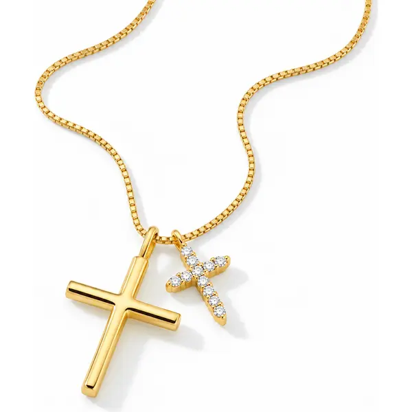 DONATELLO GIAN Tone Cross Charm Necklace