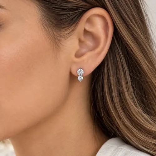 DONATELLO GIAN Sterling Two-stone Drop Earrings