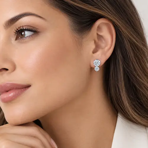 DONATELLO GIAN Sterling Two-stone Drop Earrings