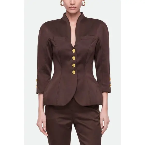 NOCTURNE Boned Stand Collar Jacket