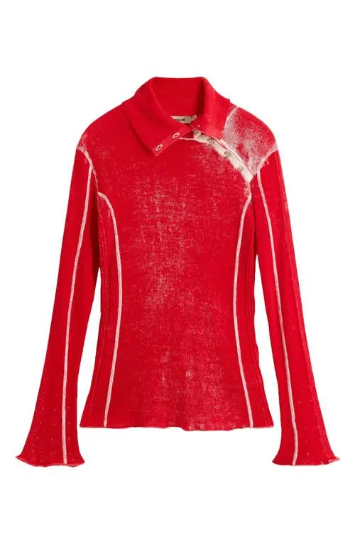 Desigual Acid Wash Ribbed Cotton Sweatshirt