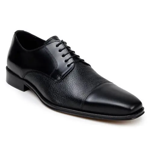 BELVEDERE Alexander Cap Toe Derby - Black