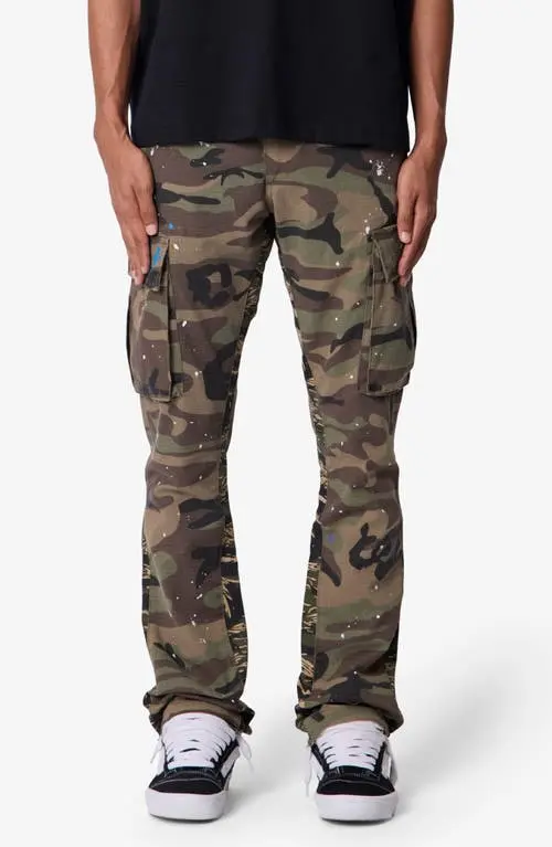 Mnml Paint Splatter Print Cotton Cargo Pants
