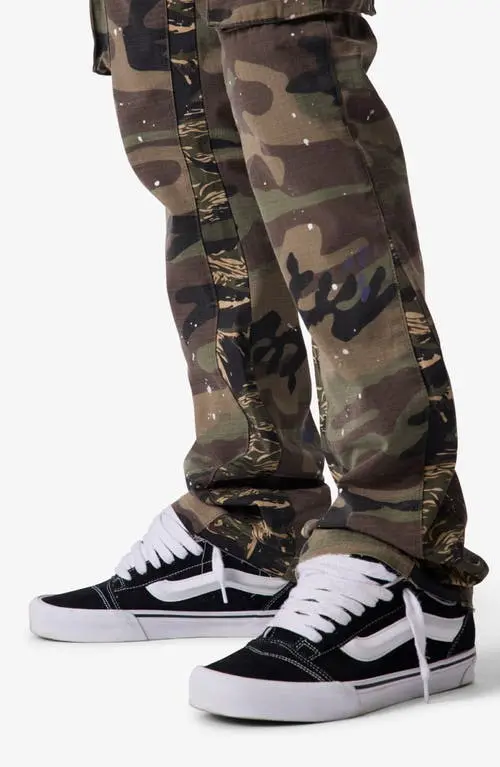 Mnml Paint Splatter Print Cotton Cargo Pants