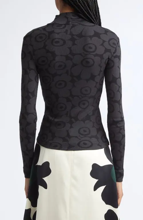 Marimekko Unikko Vilpotus Wool Turtleneck Top