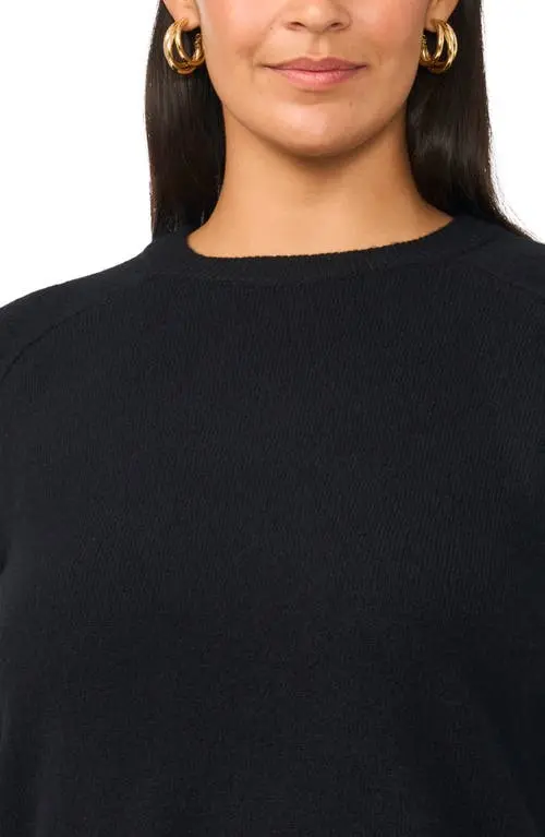 Vince Camuto Saddle Shoulder Crewneck Sweater - Rich Black