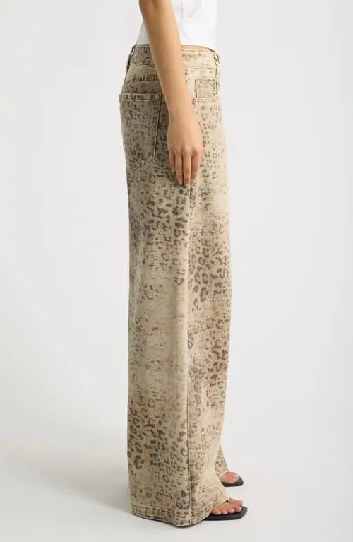 FADE OUT LOUD Print Wide Leg Jeans