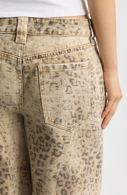 FADE OUT LOUD Print Wide Leg Jeans