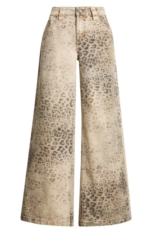 FADE OUT LOUD Print Wide Leg Jeans