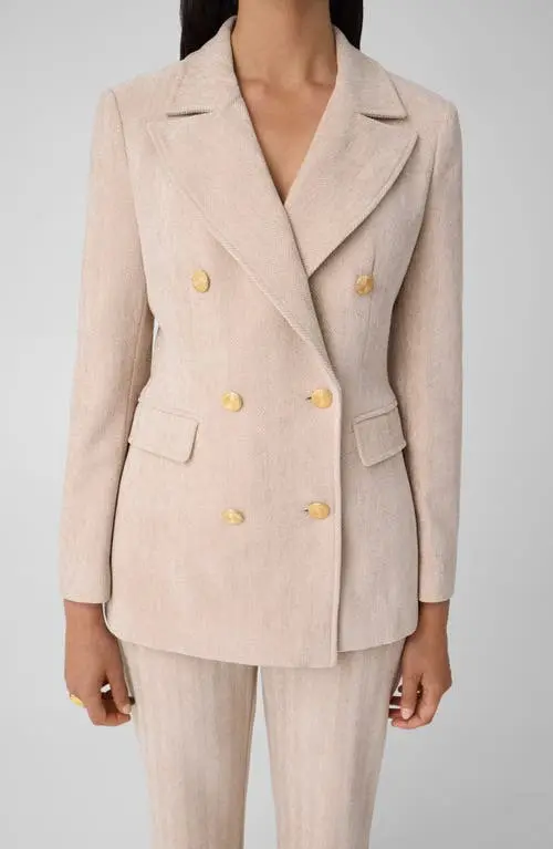 MARCIANO Lille Double Breasted Blazer - Light Oak Multi