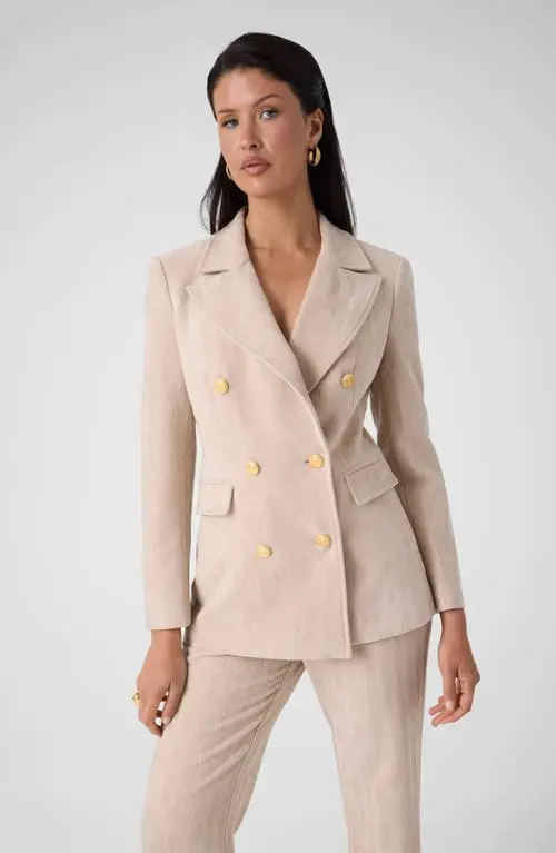 MARCIANO Lille Double Breasted Blazer - Light Oak Multi