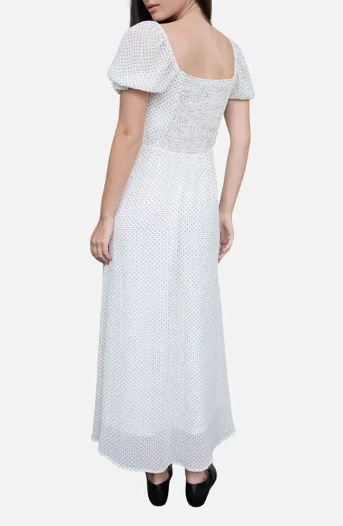 BLU PEPPER Print Puff Sleeve Maxi Dress - Cream