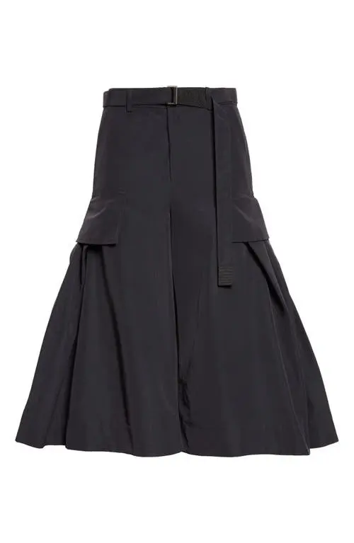 Sacai Bonding Faille Wide Leg Pants