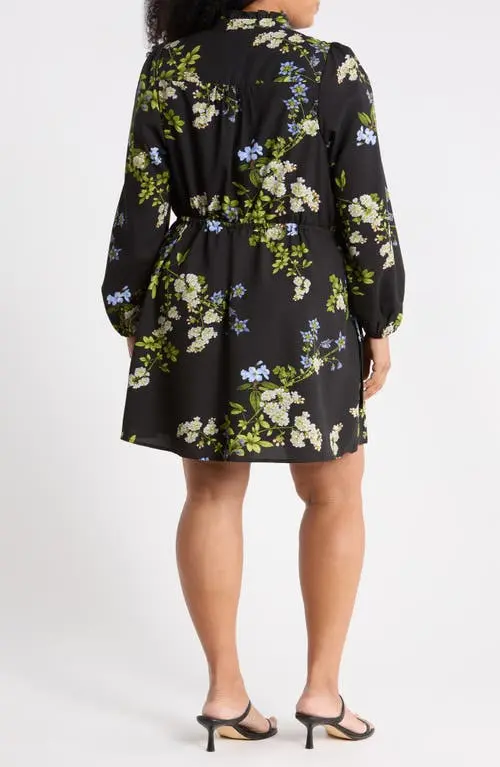 SUGARLIPS Marie Pleated Long Sleeve Minidress