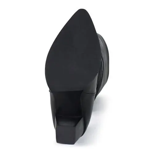 DIBA TRUE Fresh Rain Leather Ruched Knee High Boot - Black