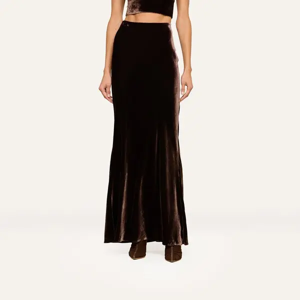 L'Agence Zeta Velvet Maxi Skirt