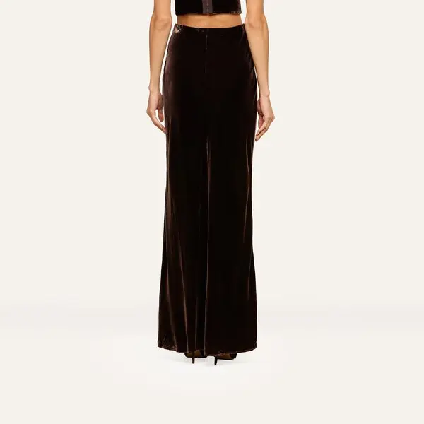 L'Agence Zeta Velvet Maxi Skirt