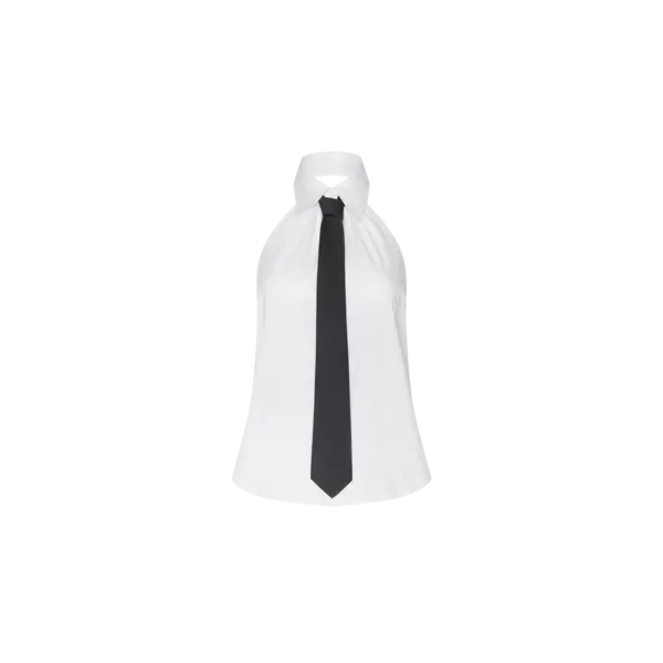 L'Agence Wren Neck-tie Top - White/black